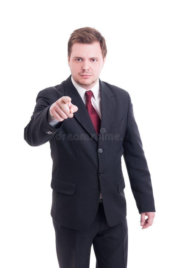 Accountant or Financial Manager Pointing Finger To the Camera Stock ...