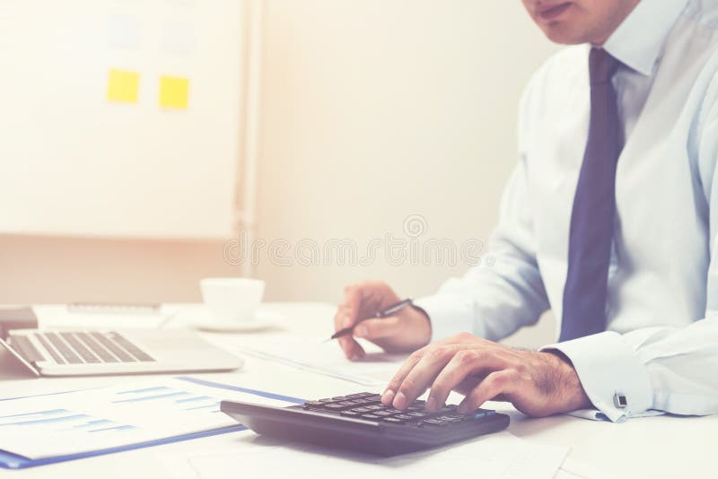Accountant at His Workplace Stock Photo - Image of form, mathematics ...