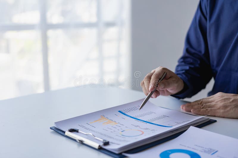 Accountant Holding Documents Preparing Performance Analysis Report ...