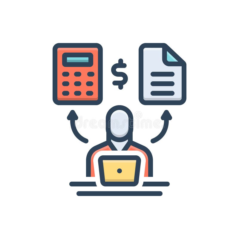 Color Illustration Icon for Accountant, Actuary and Financial Stock ...