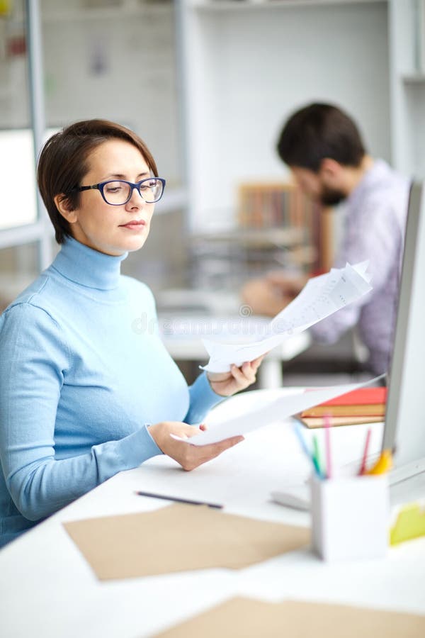 Accountant in office stock image. Image of confident - 136543713