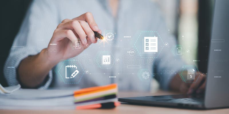 Accountant Showing Office Document Auditing Concept ,plan Review ...