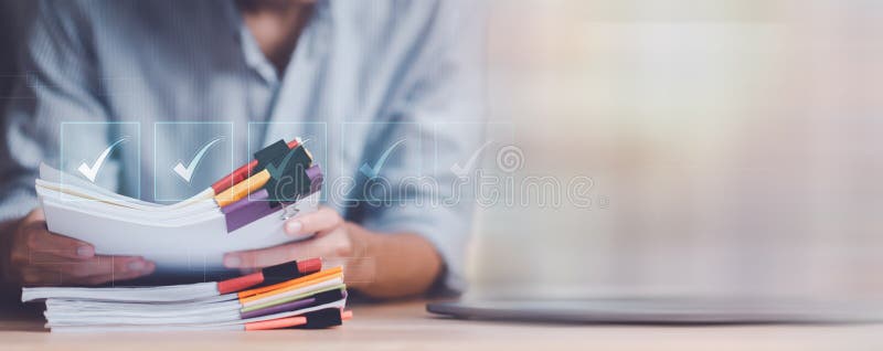 Accountant Showing Office Document Auditing Concept ,plan Review ...