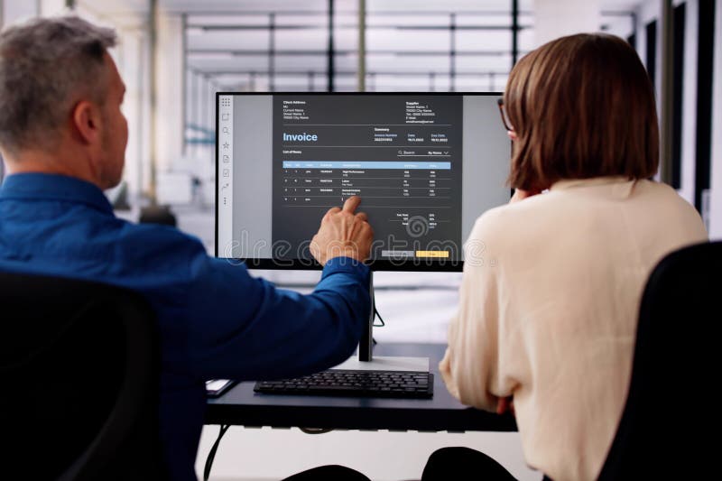 Accountant Using Electronic Invoice or Bill Stock Photo - Image of bill ...