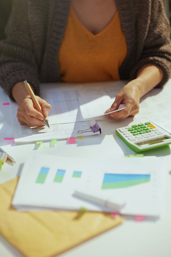 Accountant Woman Working with Documents in Office Stock Photo - Image ...