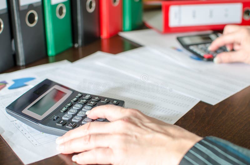 Accountant at work stock image. Image of woman, office - 47733219