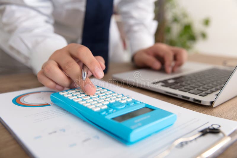 Accountant at Work in Office Stock Photo - Image of calculator ...