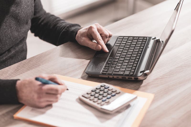 Accountant Working on Laptop Stock Photo - Image of businessman, budget ...