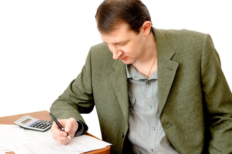 Accountant Working at the Office Stock Image - Image of person ...