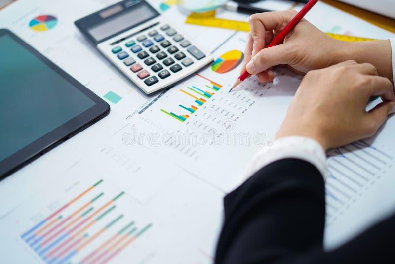 Accountant Working Project Accounting with Graph I Stock Photo - Image ...