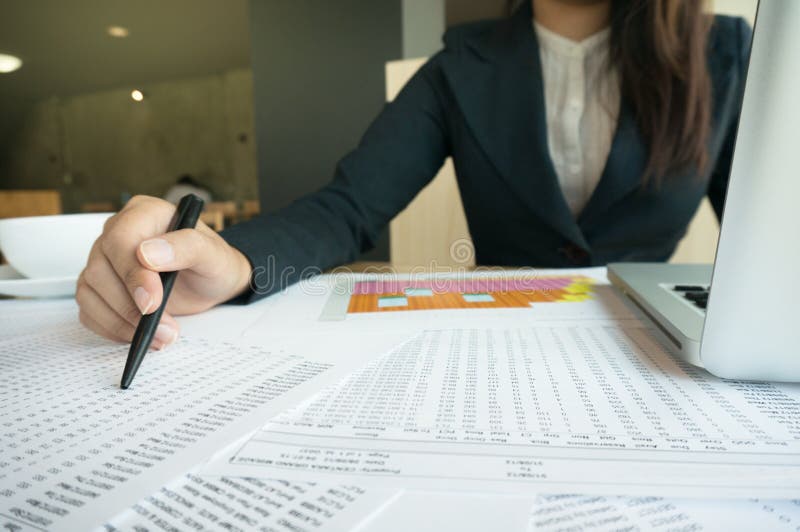 Accountant Working Women with Spreadsheet Document Stock Photo - Image ...