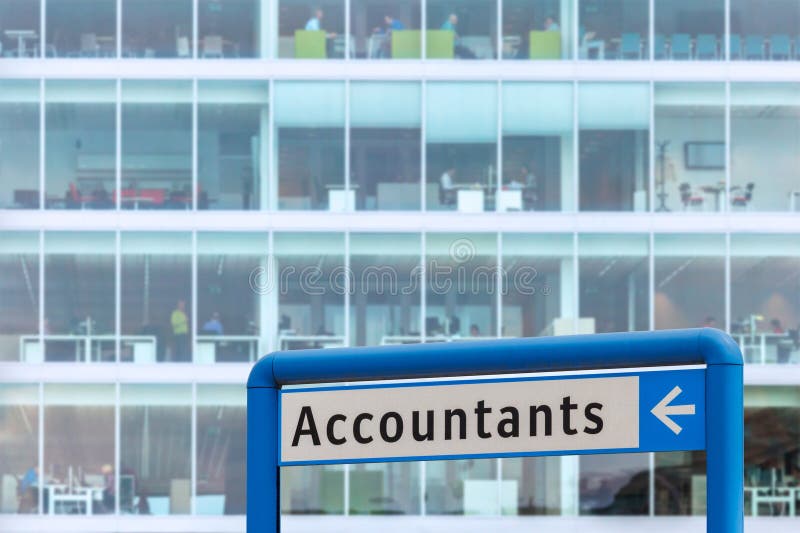 Accountants Information Sign in Front of an Office Stock Image - Image ...