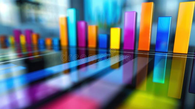 Corporate Meeting with Financial Forecasts Using Vibrant Bar Graphs in ...