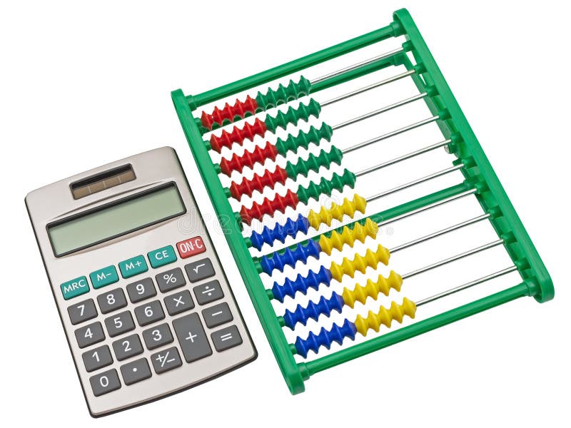 Abacus and calculator stock image. Image of count, subtraction - 1501793