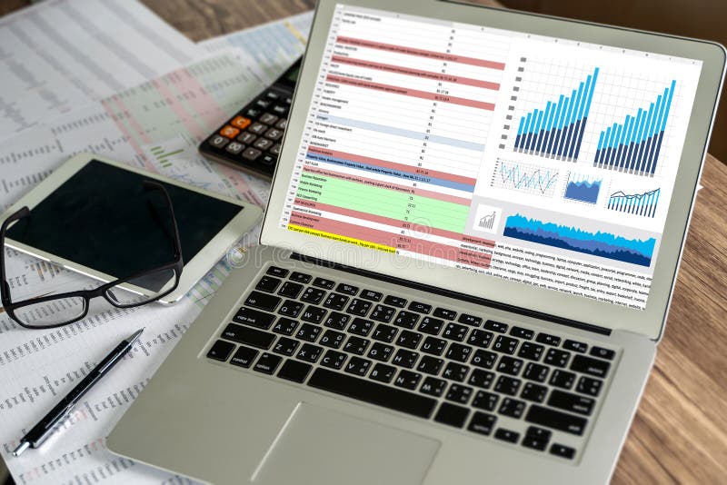 Accounting Analysis Businessman Hand Work Hard Data Analytics ...