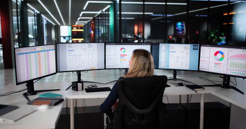 Accounting Analyst Managing Billing Data Stock Photo - Image of audit ...