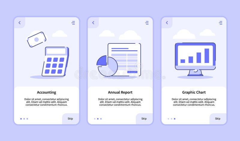 Accounting Annual Report Graphic Chart for Mobile Apps Template Banner ...