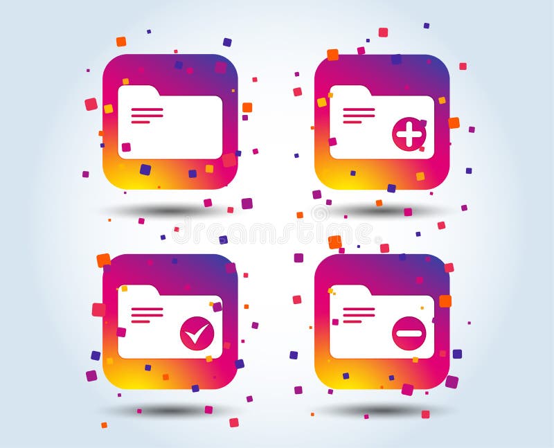 Accounting Binders Icons. Add Document Symbol. Stock Vector - Illustration of rounded, file ...