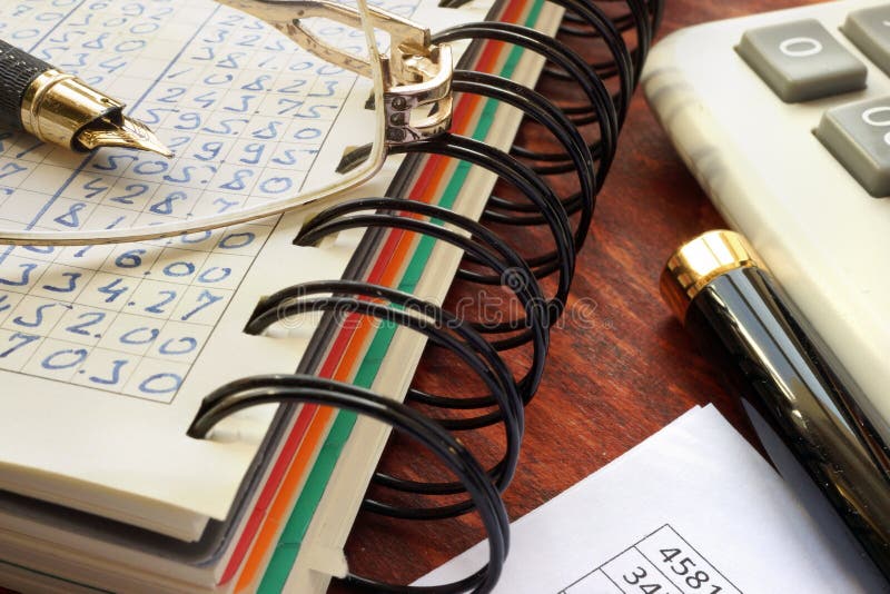 Accounting Book with Financial Data. Stock Image - Image of finance ...