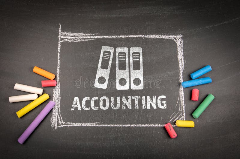 Accounting Concept. Colored Pieces of Chalk on a Black Chalkboard ...