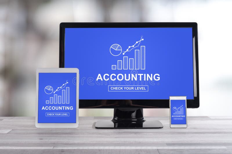 Accounting Concept on Different Devices Stock Image - Image of computer ...