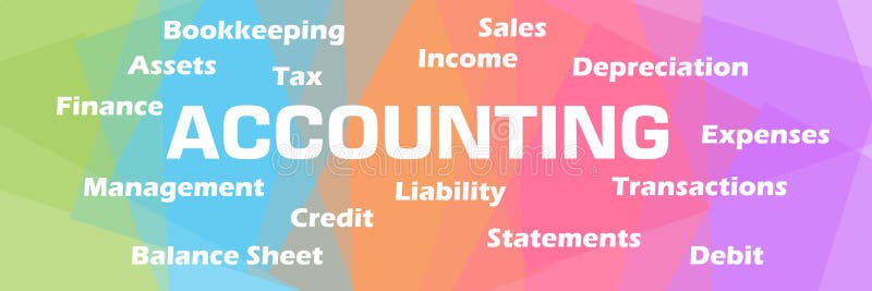 Accounting Word Cloud Colorful Triangles Background Stock Illustration ...