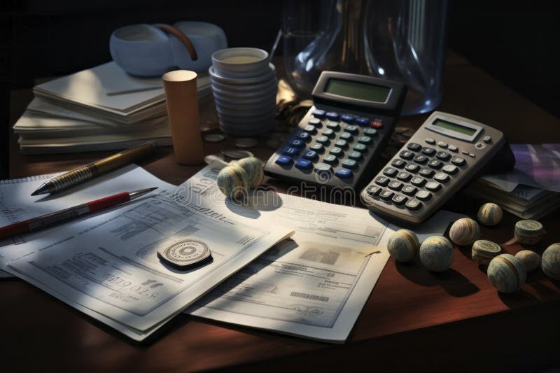 Accounting Concept with Items on the Table. Generative AI Stock ...