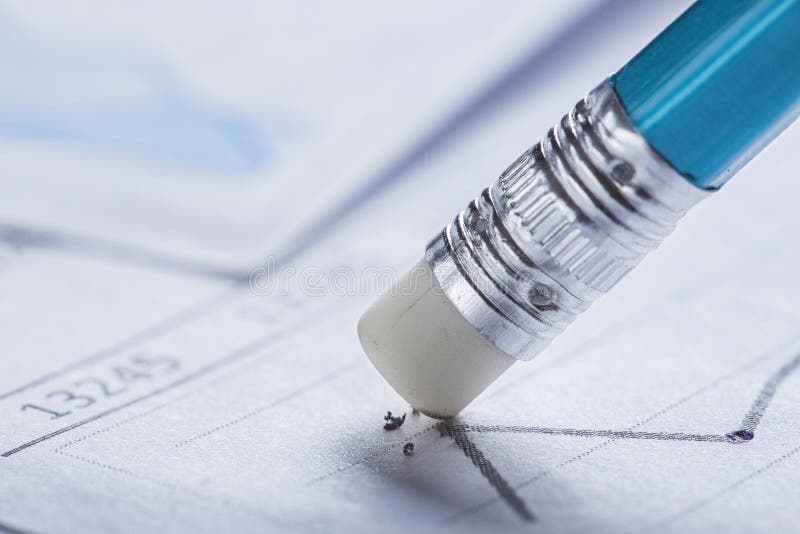 Accounting Document with Eraser Erases Blots in the Document and ...