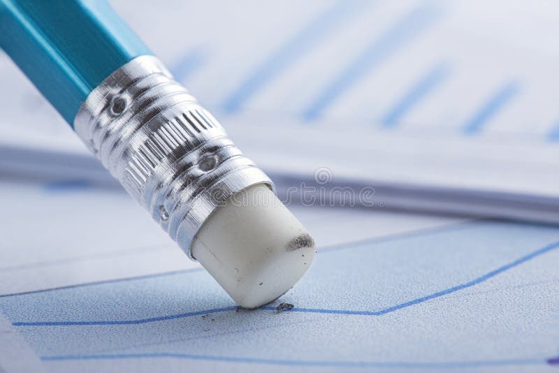 Accounting Document with Eraser Erases Blots in the Document and ...