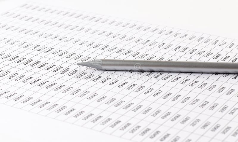 Accounting Document with Pencil, and Checking Financial Chart. Business ...