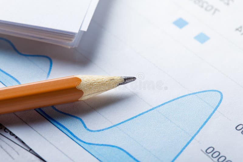 Accounting Document with Pencil, Color Diagram and Checking Financial ...