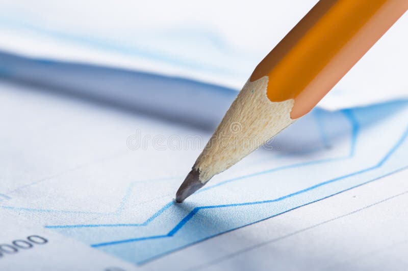 Accounting Document with Pencil, Color Diagram and Checking Financial ...