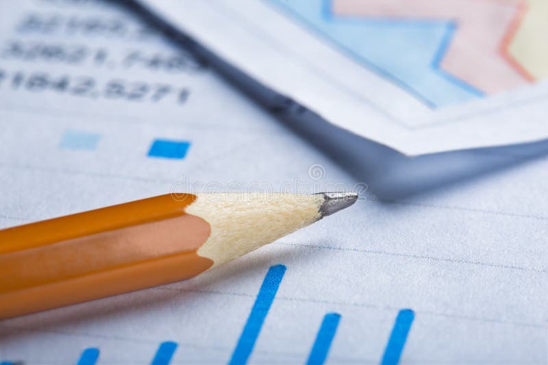 Accounting Document with Pencil and Checking Financial Chart. Concept ...