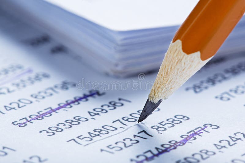 Accounting Document with Pencil, Financial Diagram and Checking ...