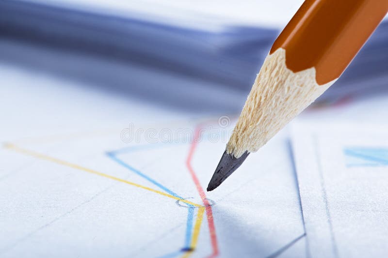 Accounting Document with Pencil, Financial Diagram and Checking ...