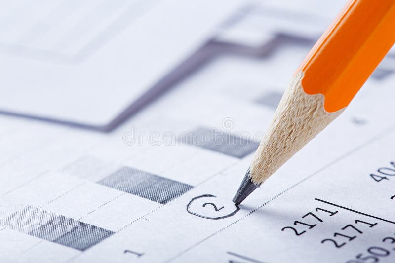 Accounting Document with Pencil, Financial Diagram and Checking ...