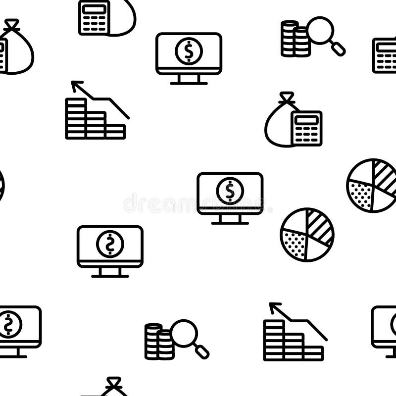 Accounting Elements Vector Seamless Pattern Stock Vector - Illustration ...