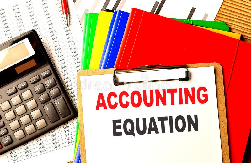 ACCOUNTING EQUATION Text Written on Paper Clipboard with Chart and ...