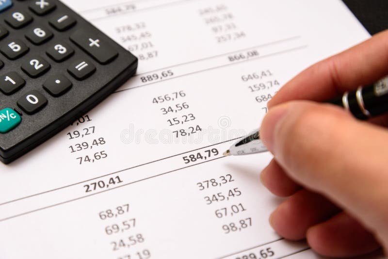 Accounting Equipment in Use. Stock Photo - Image of calculating, hand ...