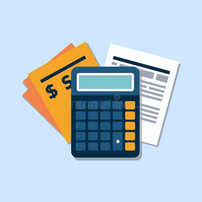 Accounting Essentials: Calculator and Financial Documents Stock Vector ...