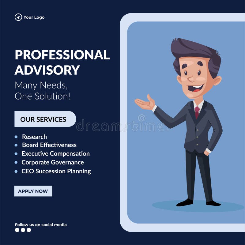 Professional Advisory Cartoon Style Banner Design Stock Vector ...
