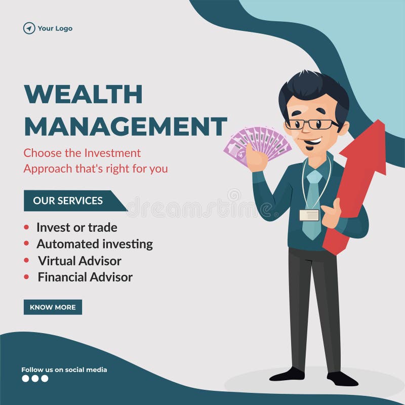 Wealth Management Cartoon Style Banner Design Stock Vector ...
