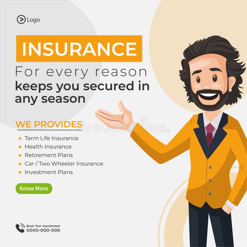 Life Insurance Banner Design Template Stock Vector - Illustration of ...