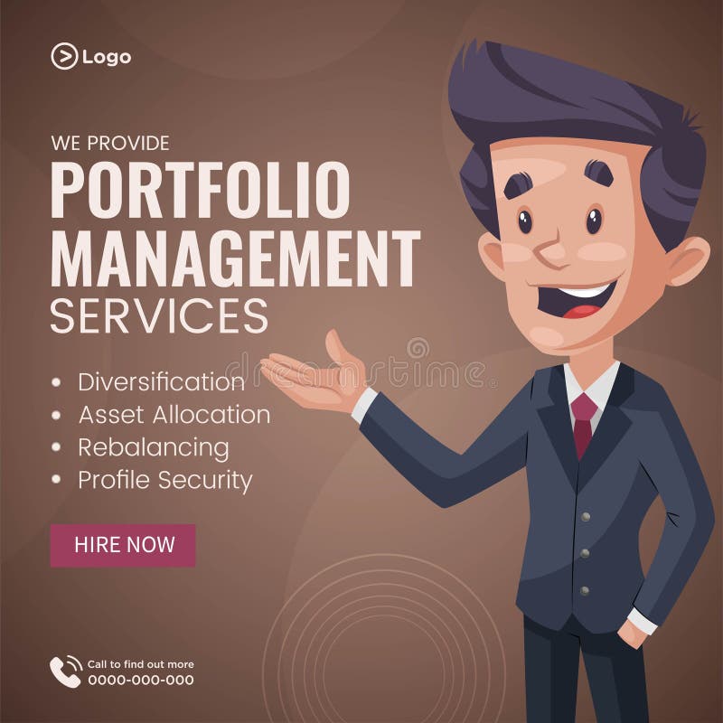 Portfolio Management Services Banner Design Stock Vector - Illustration ...