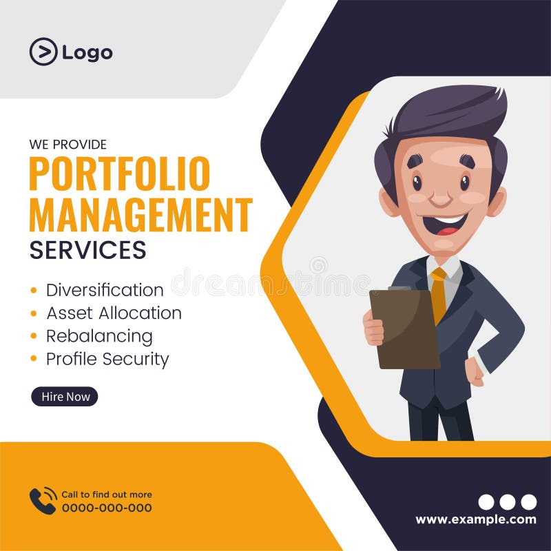 Portfolio Management Services Banner Design Stock Vector - Illustration ...