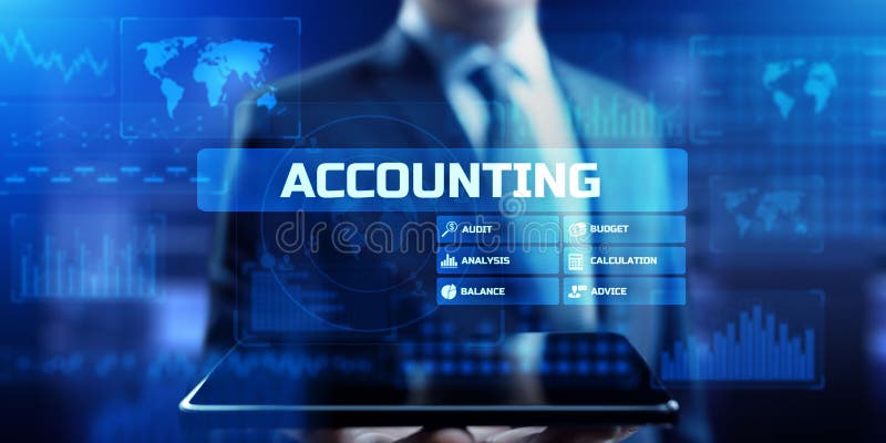 Accounting Financial Business Concept on Virtual Screen. Stock Image ...