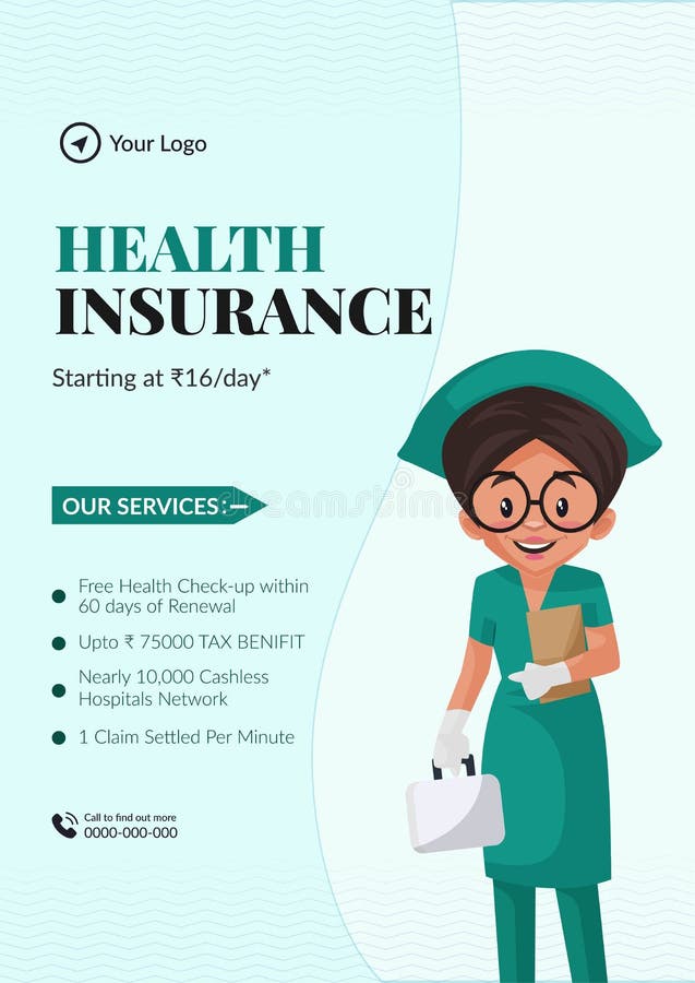 Flyer Design of Health Insurance Template Stock Vector - Illustration ...