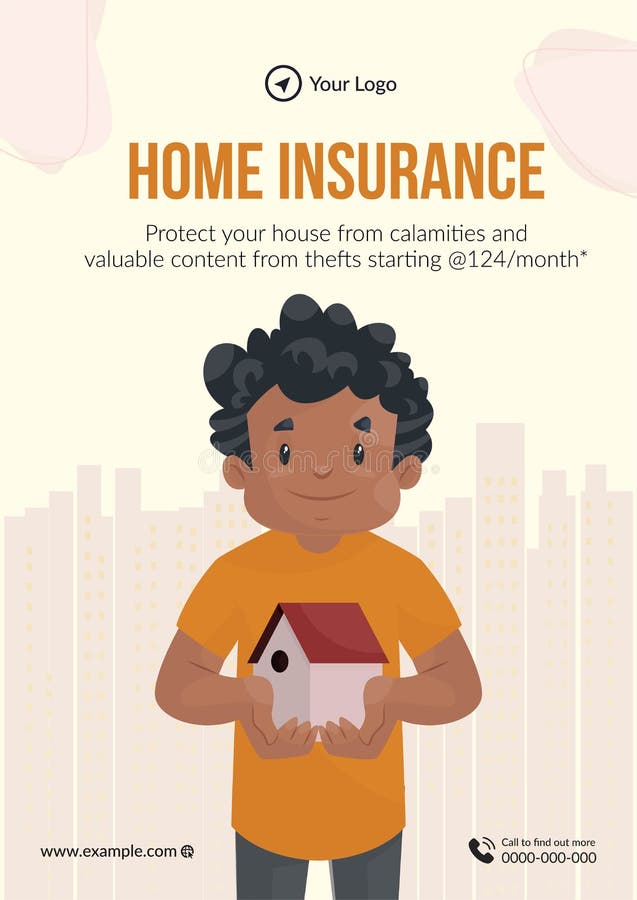 Home Insurance Flyer Design Template Stock Vector - Illustration of ...