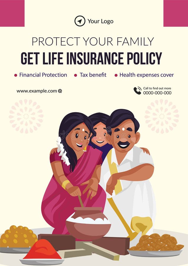 Flyer Design of Get Life Insurance Policy Stock Vector - Illustration ...