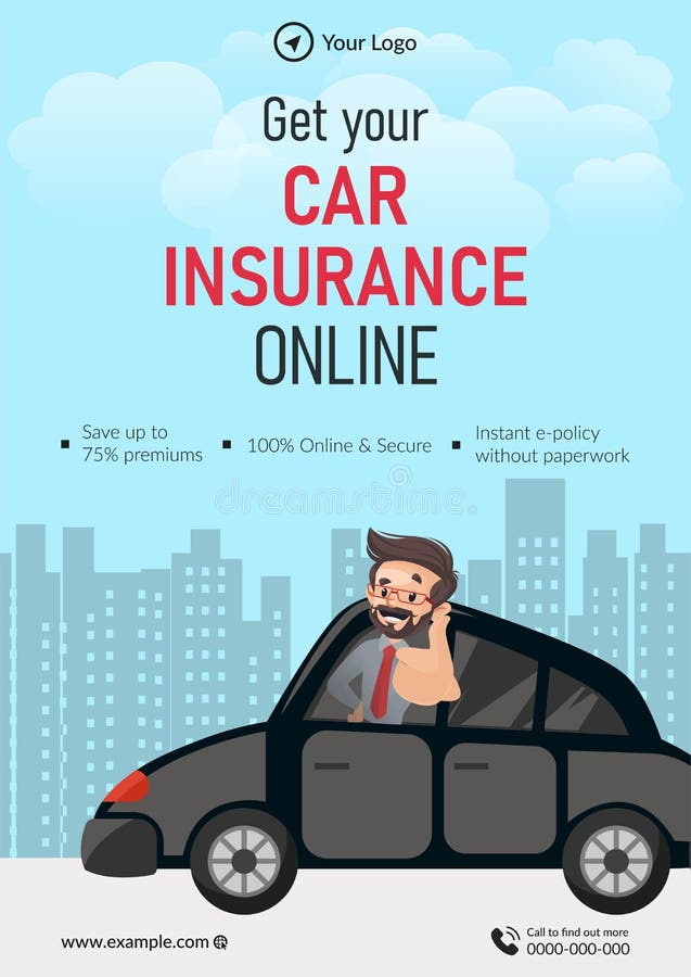 Flyer Design of Get Your Car Insurance Online Stock Vector ...